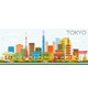 Tokyo Skyline with Color Buildings and Blue Sky, Vectors | GraphicRiver