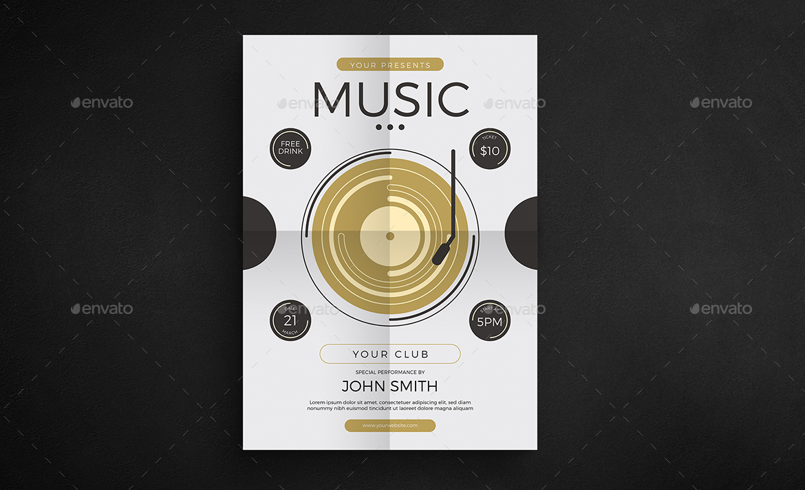 Minimal Music Flyer, Print Templates | GraphicRiver