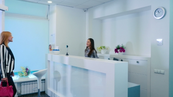 Reception in Cosmetology Clinic, Stock Footage | VideoHive