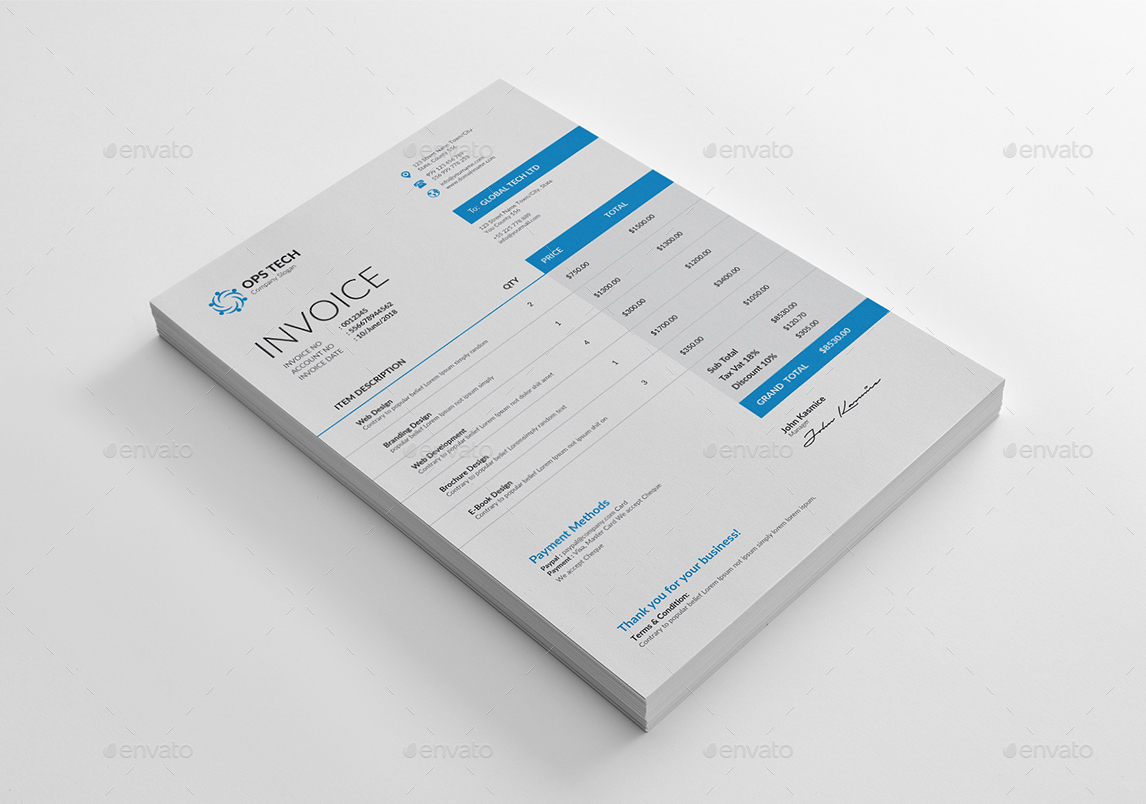 Invoice, Print Templates | GraphicRiver