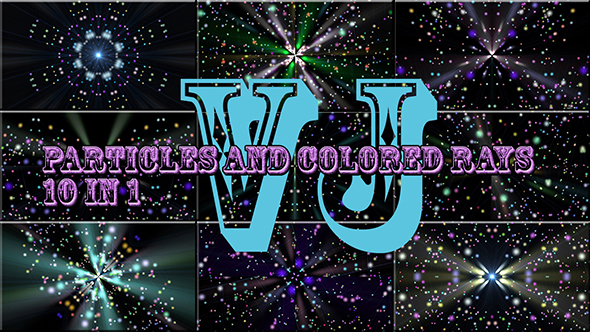 VJ Particles and Colored Rays, Motion Graphics | VideoHive