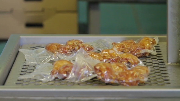 Vacuum Packaging of Processed Meat. Meat Industry., Stock Footage ...