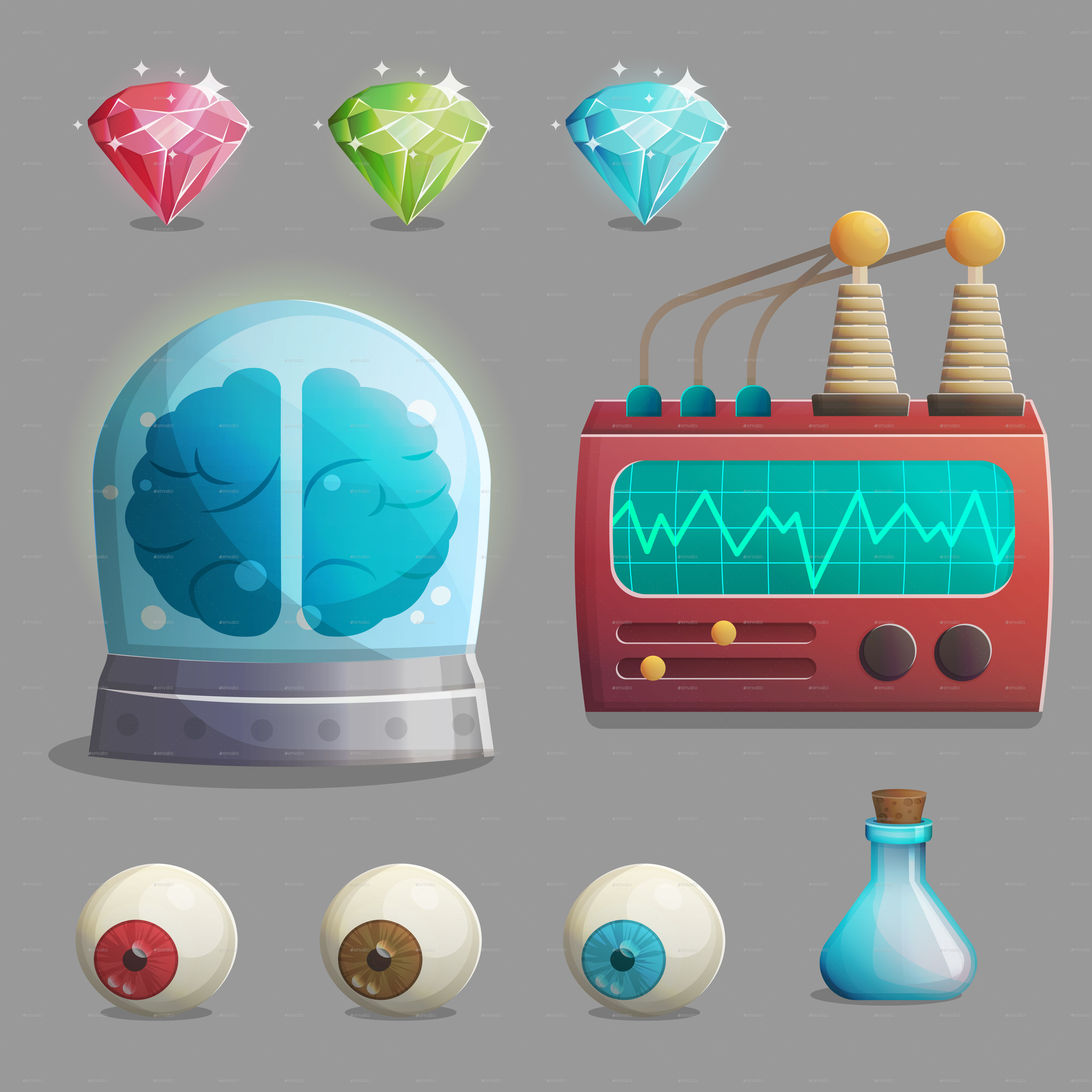 Mad Professor Laboratory Items, Vectors | GraphicRiver