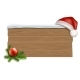 Wooden Sign with Santa Hat, Vectors | GraphicRiver