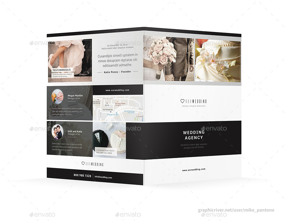 Wedding Agency Bifold / Halffold Brochure, Print Templates | GraphicRiver