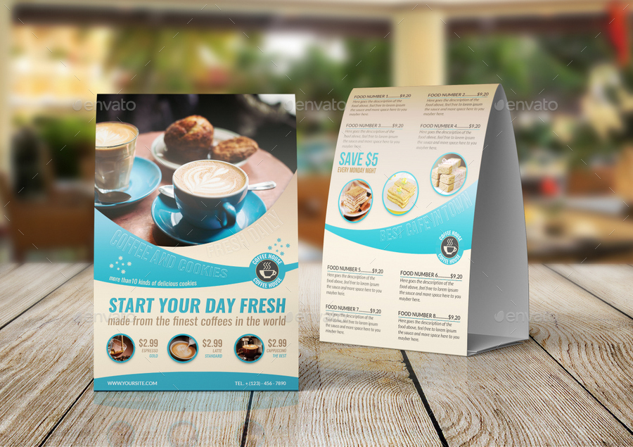 Cafe and Restaurant Table Tent Vol.7, Print Templates | GraphicRiver