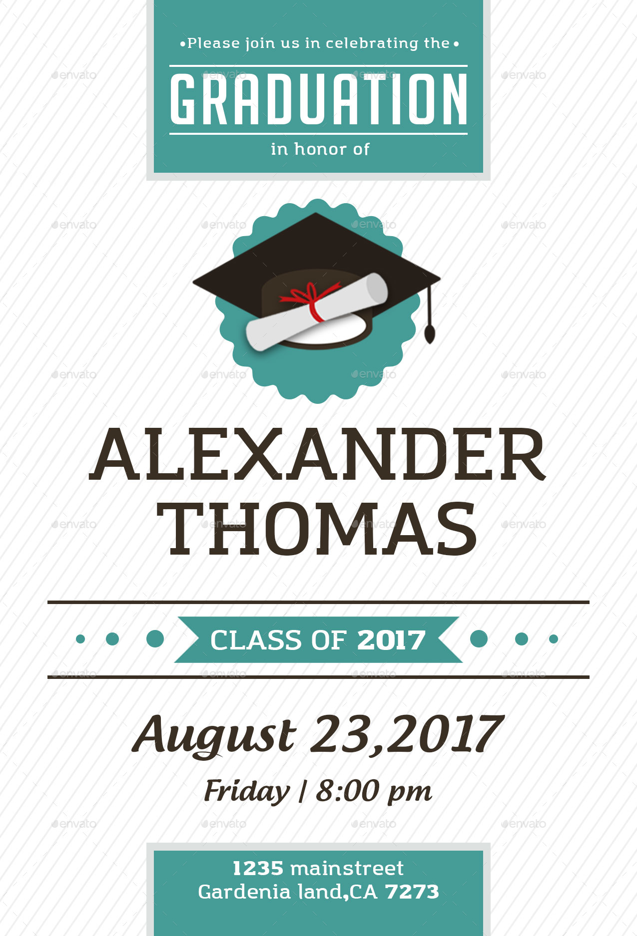 Simple Graduation Template, Print Templates | GraphicRiver