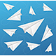Paper Aircraft Fly on Blue Background. Vector, Vectors | GraphicRiver