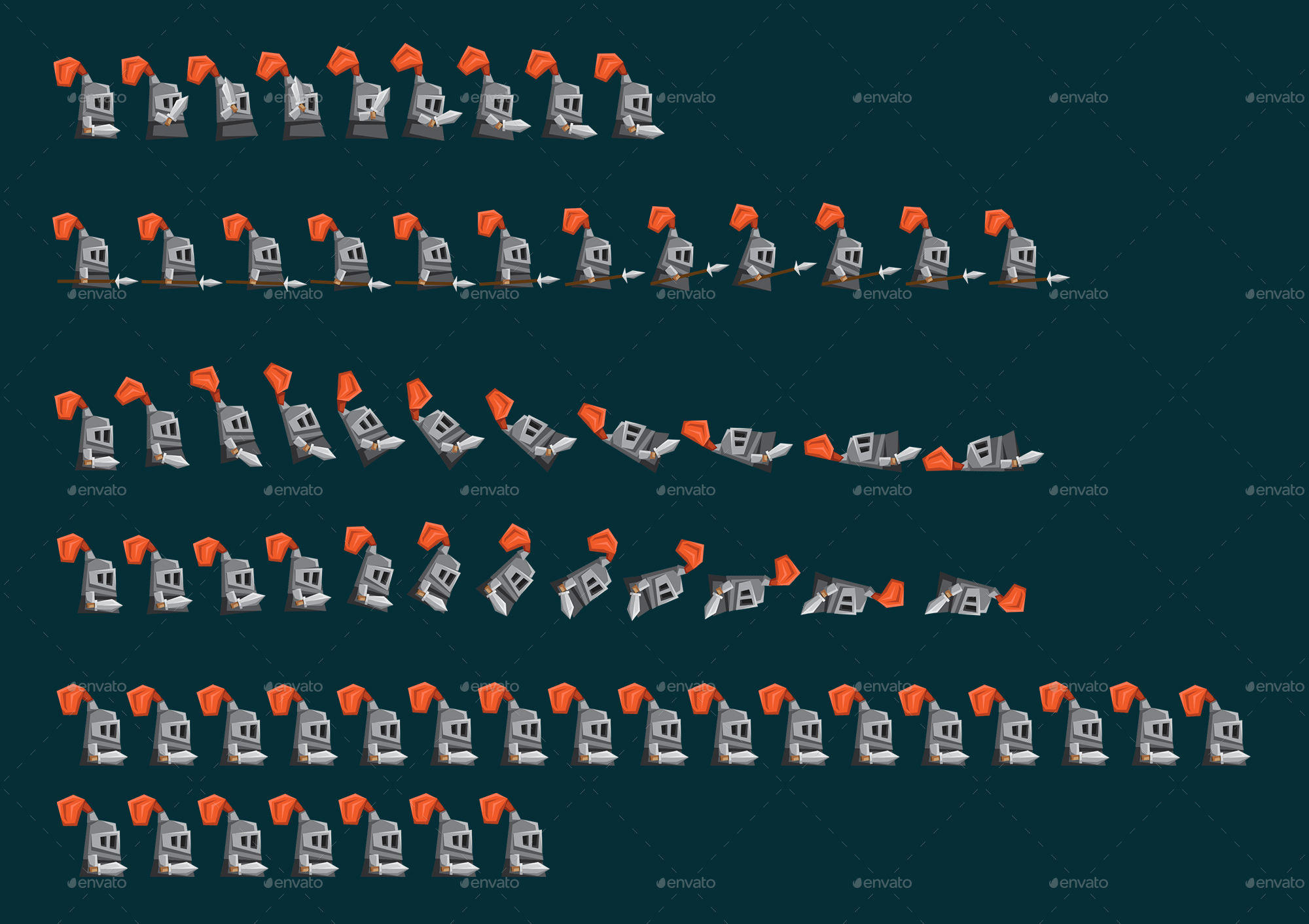 Knight Platformer Game Tileset and Assets, Game Assets | GraphicRiver