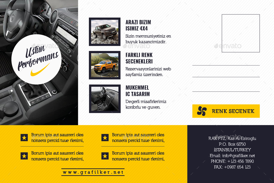 Automobile Introduction Postcard Templates, Print Templates | GraphicRiver