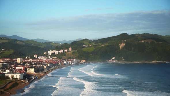 View on Beach Break Waves on Surf Beach, Stock Footage | VideoHive