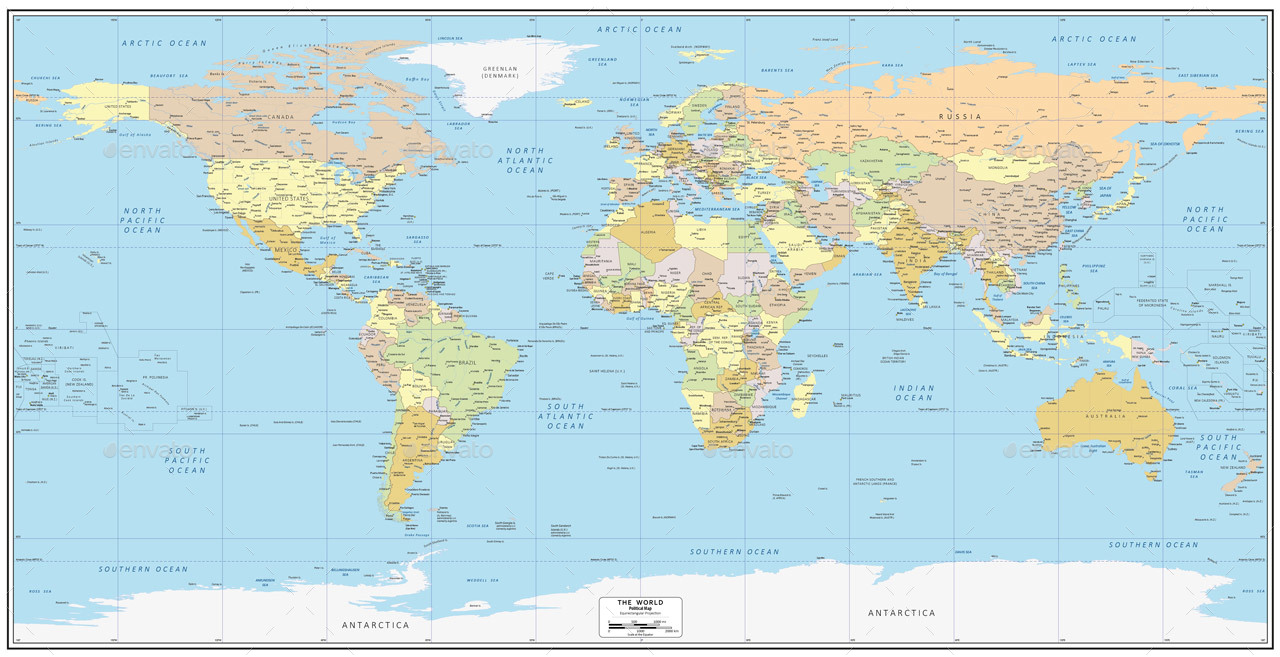 World Political Map, Vectors | GraphicRiver