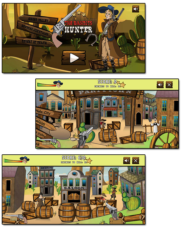 The Bandit Hunter - HTML5 Construct 2 Game by codethislab | CodeCanyon