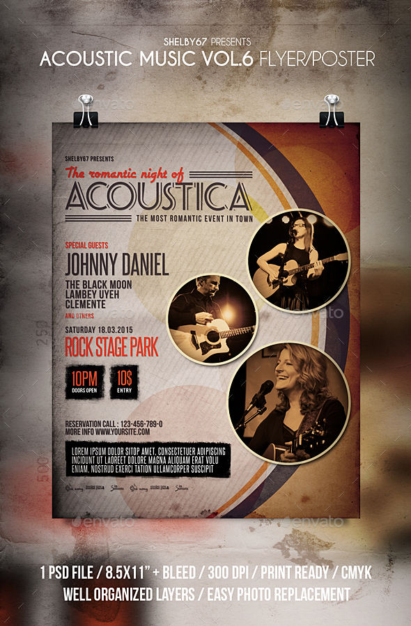 Acoustic Music Flyer / Poster Vol 6 by Shelby67 | GraphicRiver