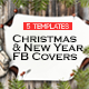 5 Christmas And New Year FB Covers, Web Elements | GraphicRiver