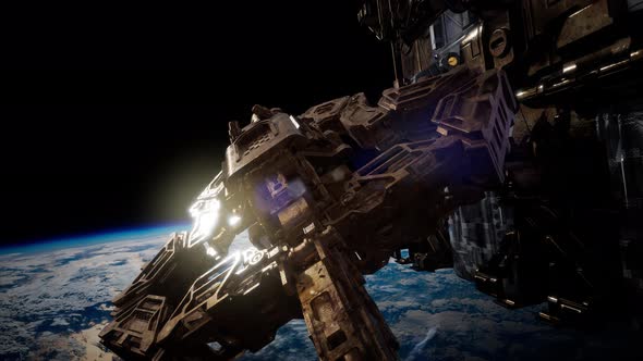 Flying an Animated Space Station, Motion Graphics | VideoHive