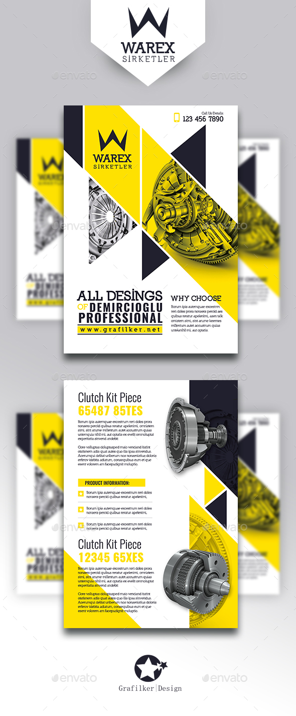Technical Data Flyer Templates by grafilker | GraphicRiver