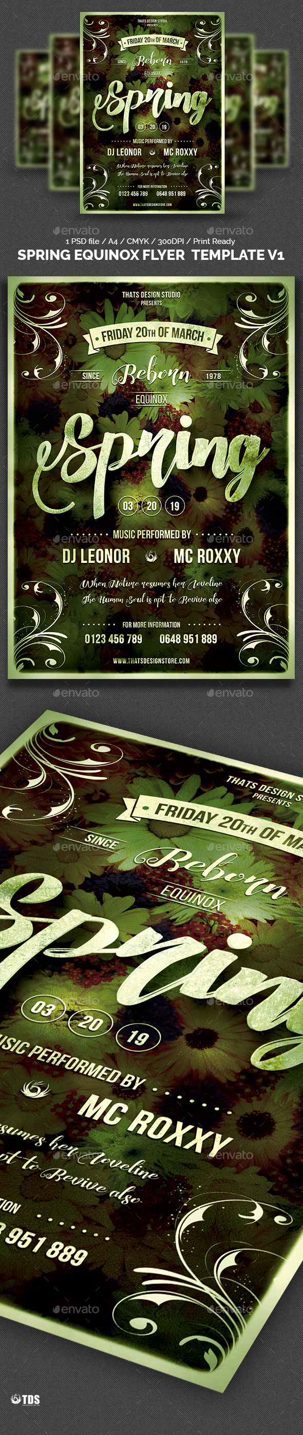 Spring Equinox Flyer Template V1 by lou606 | GraphicRiver