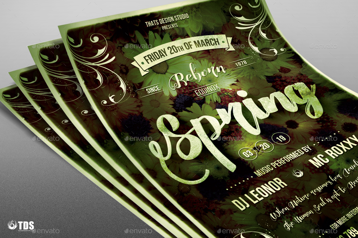 Spring Equinox Flyer Template V1 by lou606 | GraphicRiver