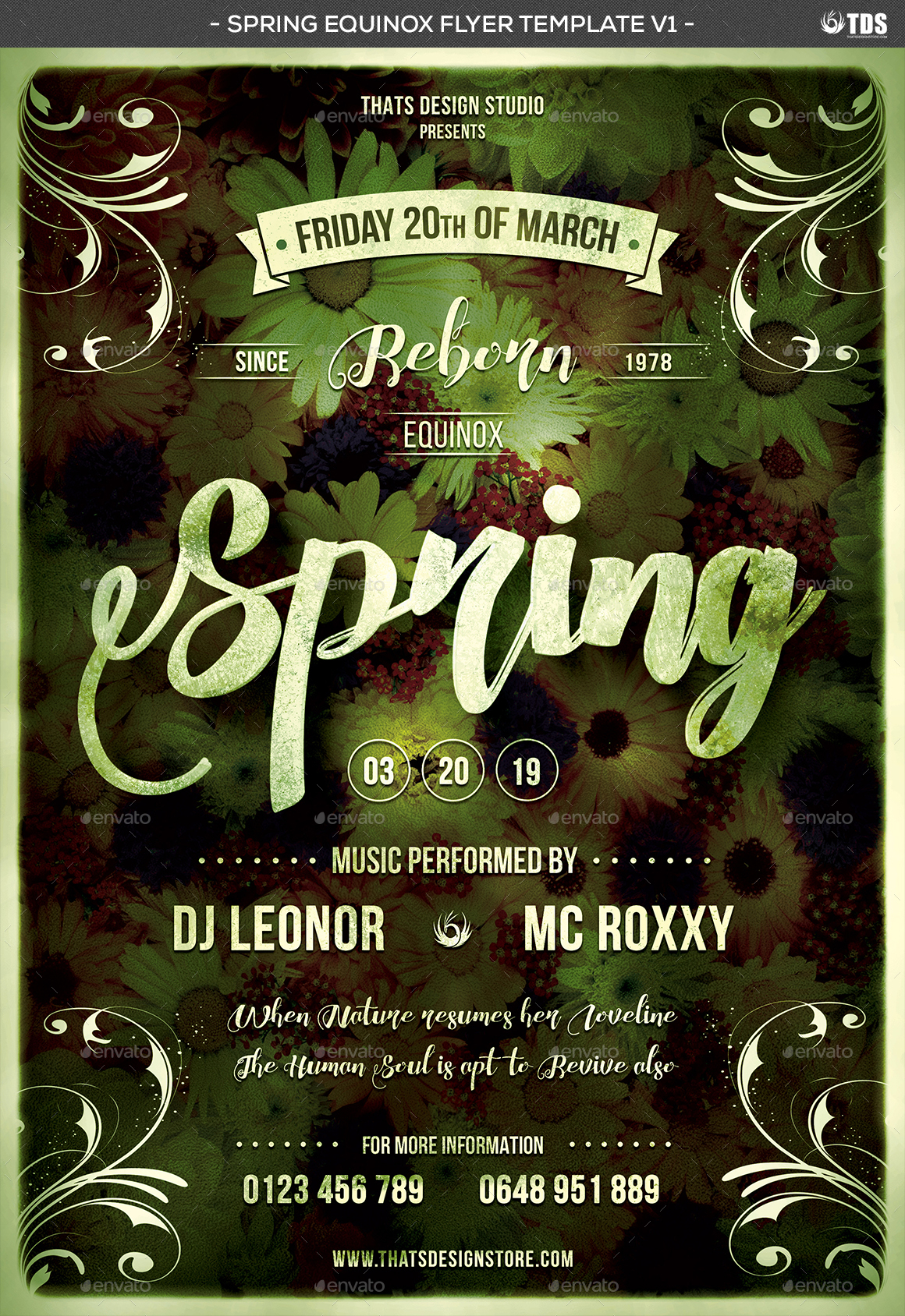 Spring Equinox Flyer Template V1 by lou606 | GraphicRiver