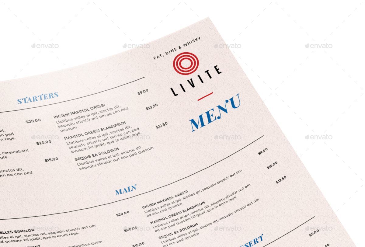 Menu, Print Templates | GraphicRiver