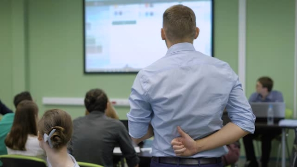 Lecturer for Students Is Reading the Information From the Image From ...