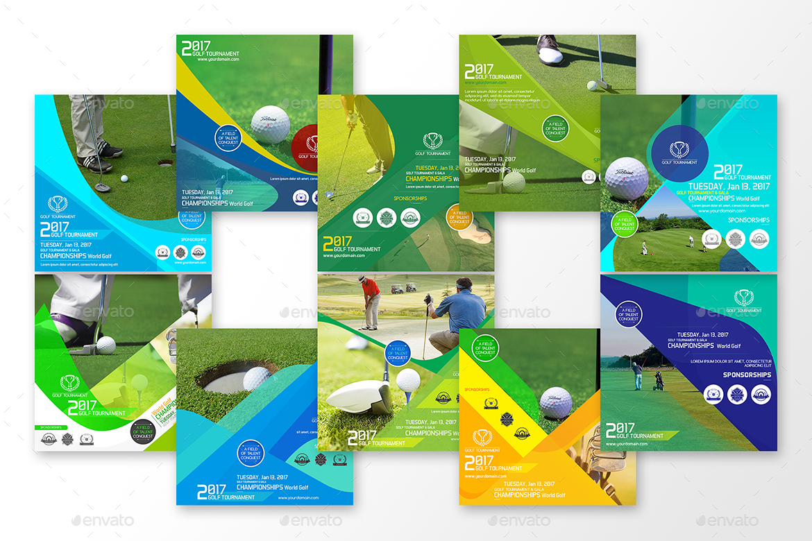 20 Facebook Post Banner-Golf Tournament, Web Elements | GraphicRiver