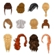 Women Wigs Hairstyle Realistic Icons Set, Vectors | GraphicRiver