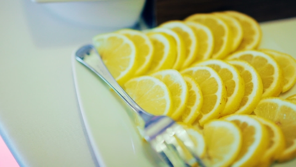 Sliced Lemon on Plate, Stock Footage | VideoHive