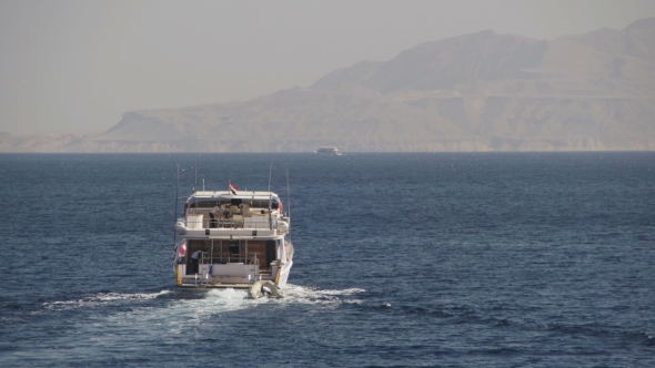 Cruise Boat Floats in the Red Sea, Stock Footage | VideoHive