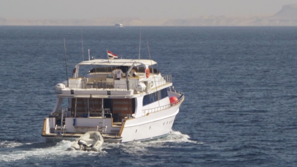 Cruise Boat Floats in the Red Sea, Stock Footage | VideoHive