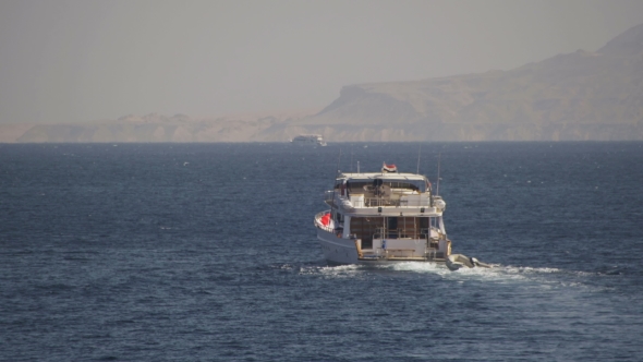 Cruise Boat Floats in the Red Sea, Stock Footage | VideoHive