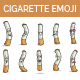 Cartoon Cigarette Emoji set, Vectors | GraphicRiver