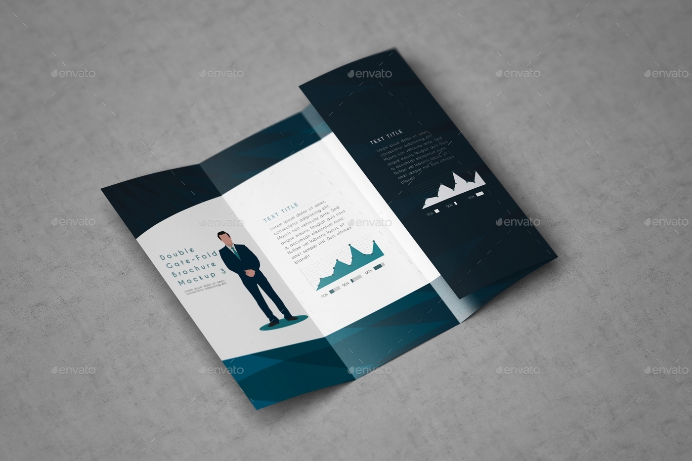 Double Gatefold Brochure Mock-Up 3, Graphics | GraphicRiver
