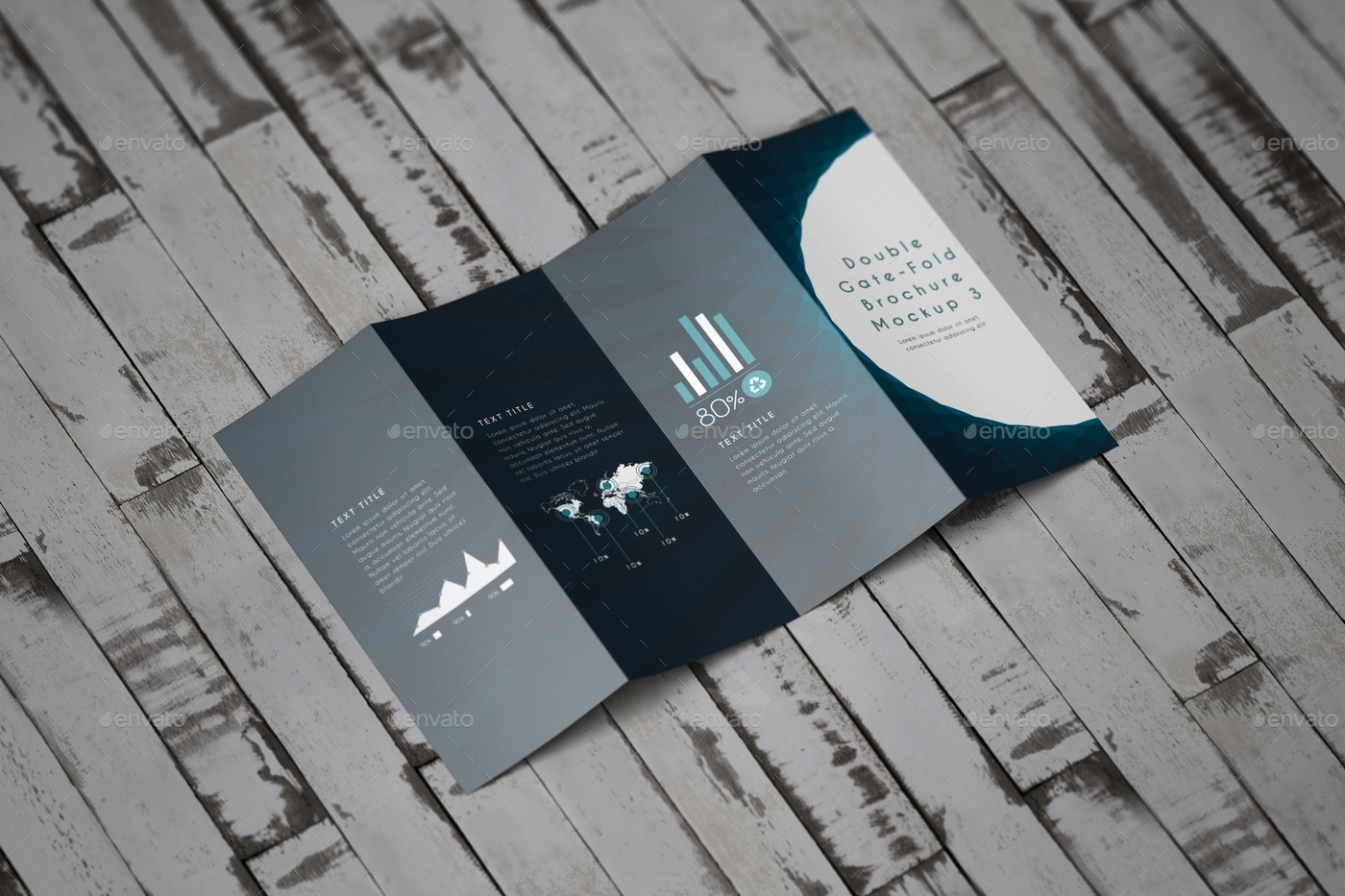 Double Gatefold Brochure Mock-Up 3, Graphics | GraphicRiver