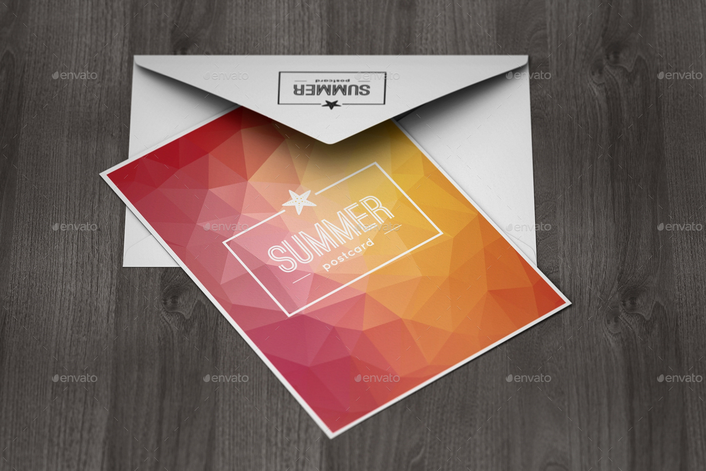 A6 Postcard with Envelope Mock-Up, Graphics | GraphicRiver