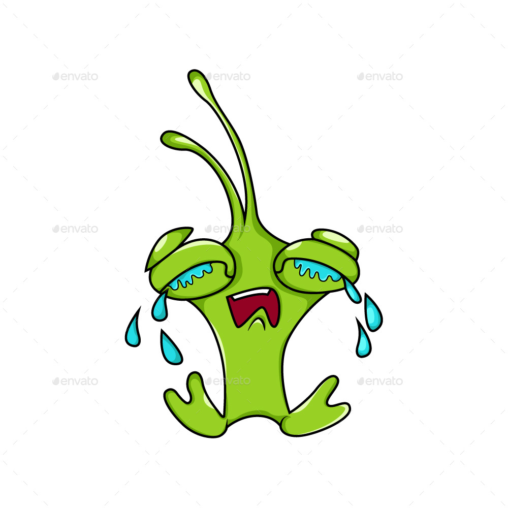 Cute Green Monster Emoji Set by shallunarula | GraphicRiver