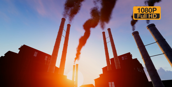 Sunset Industrial Factory Time-lapse, Motion Graphics | VideoHive