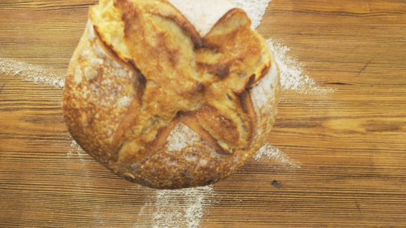 Round Loaf of Bread Falling Down, Stock Footage | VideoHive