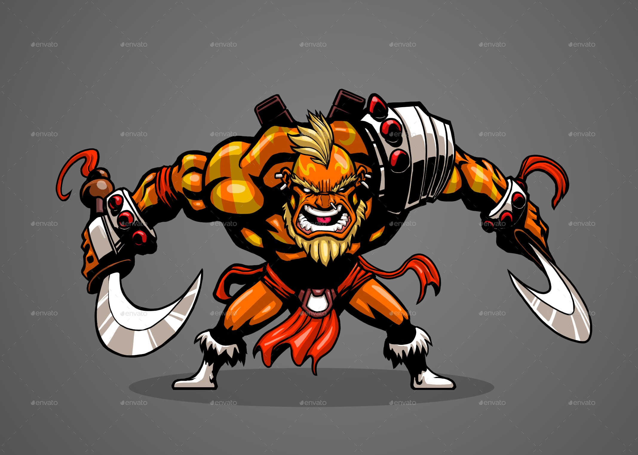 Warrior Cartoon Mascot, Graphics | GraphicRiver