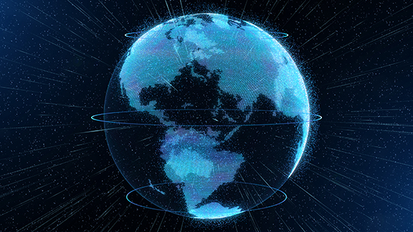 World Sphere Hologram Virtual Planet Earth, Motion Graphics | VideoHive