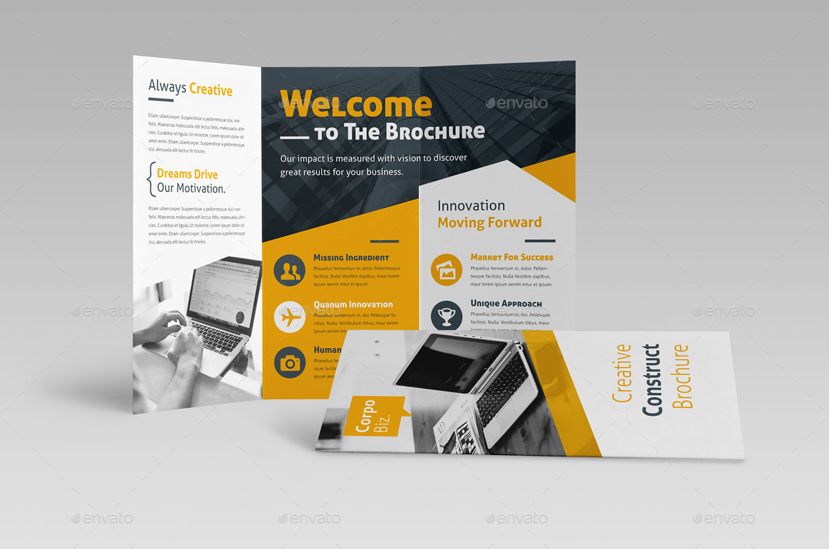 Creative Construct Trifold Brochure, Print Templates | GraphicRiver