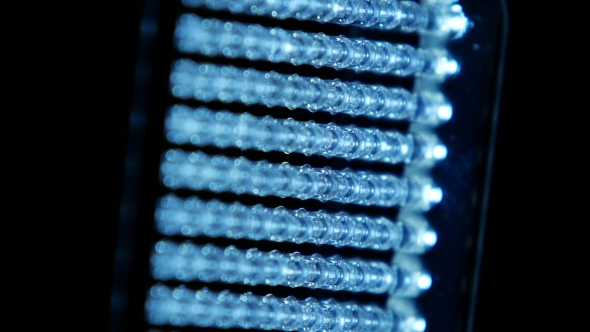 Video Bright Lighting LED, Side View, Turns, on Black,, Stock Footage