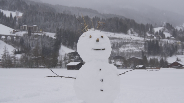 Snowman in Alpine Style, Stock Footage | VideoHive