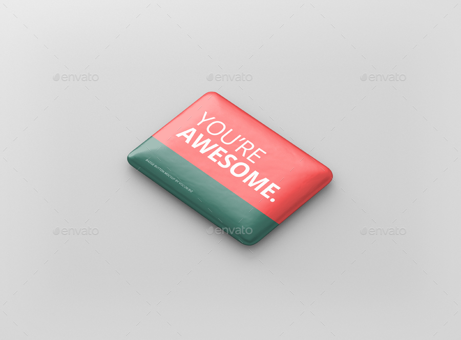 Rectangle Badge Button Mockup, Graphics | GraphicRiver