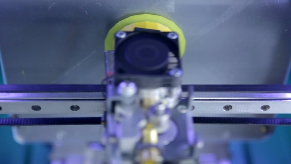 Three Dimensional 3d Printer Printing Plastic Elements, Stock Footage