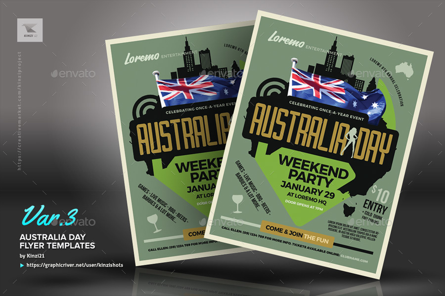 Australia Day Flyer Templates, Print Templates | GraphicRiver