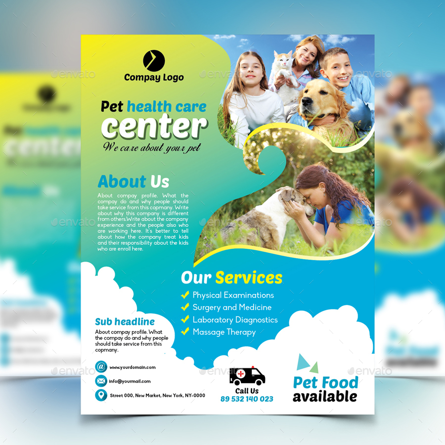 Pet Clinic Flyer, Print Templates | GraphicRiver
