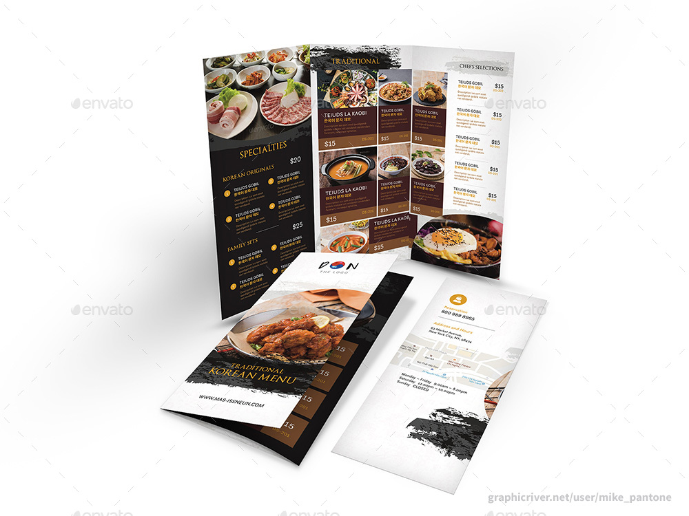 Korean Menu Print Bundle 2, Print Templates | GraphicRiver