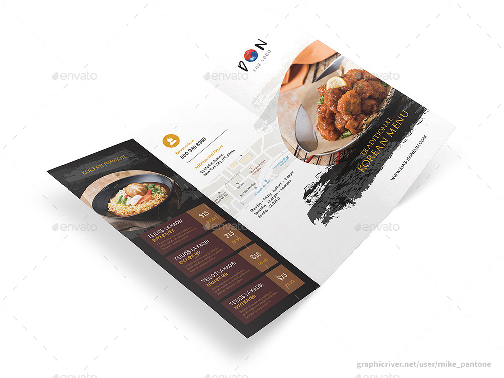 Korean Menu Print Bundle 2, Print Templates | GraphicRiver